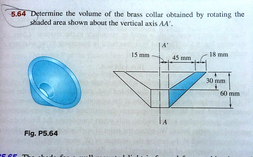 5.64 Determine the volume of the brass collar obtained by rotating the ...