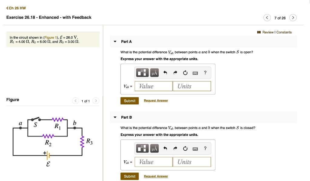 Chapter 26 Homework Exercise 26.18 Enhanced with Feedback Question 7 of 26 Review Constants In ...