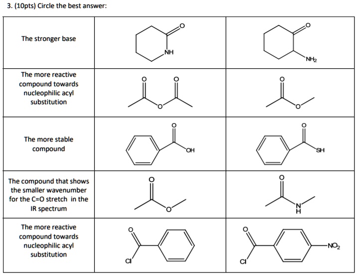 SOLVED: (1. Opts) Circle the best answer: The stronger base NF3 The ...