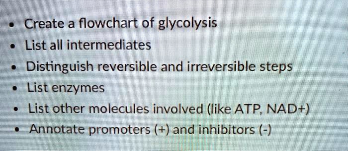 create a flowchart of glycolysis list all intermediates distinguish ...
