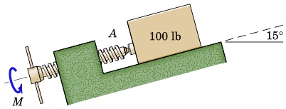 SOLVED: Determine the torque M which must be applied to the handle of ...