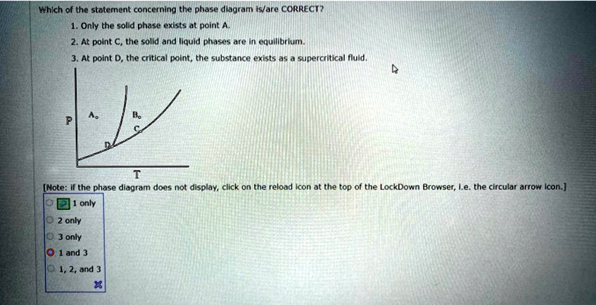 Which of the statement concerning the phase diagram is/are CORRECT? 1 ...