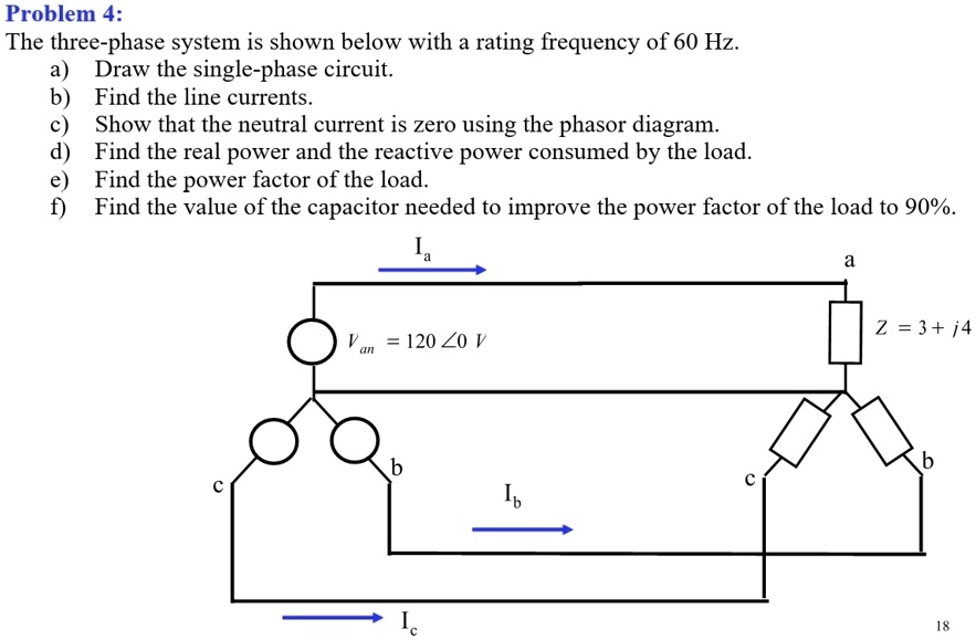 Problem 4: The three-phase system is shown below with a rating ...
