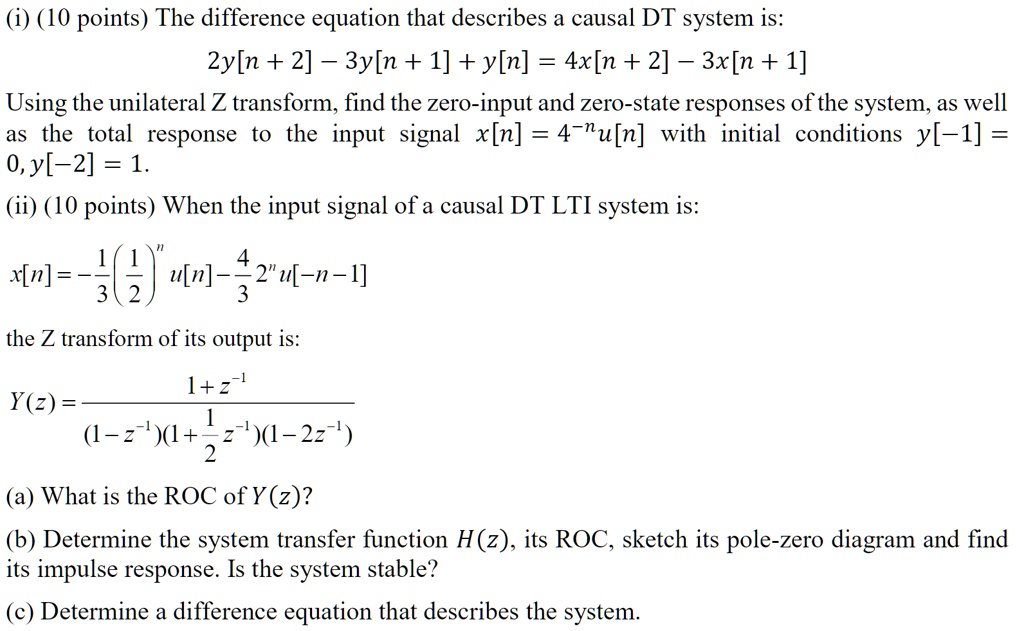 Impulse Response Of Difference Equation