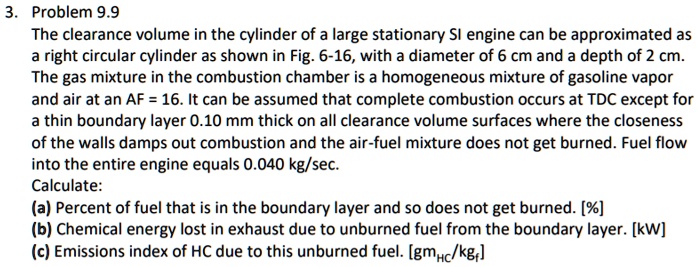 SOLVED: Problem 9.9: The clearance volume in the cylinder of a large ...