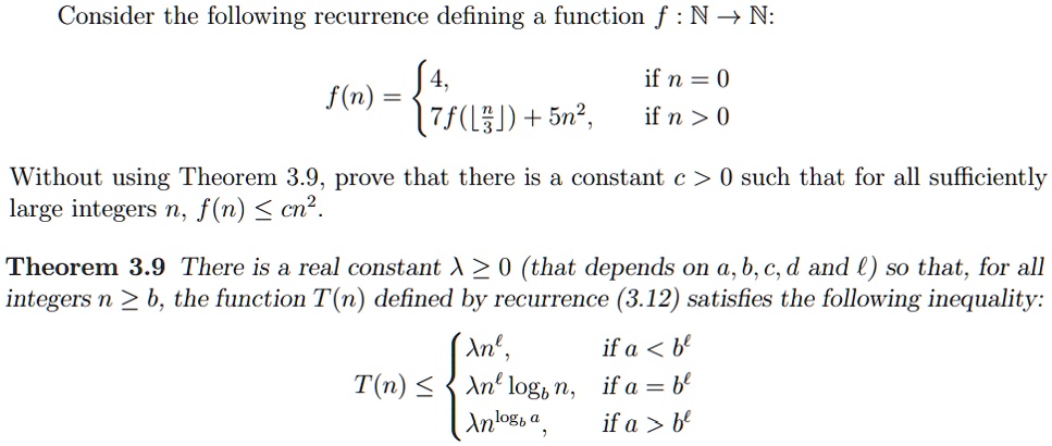 consider the following recurrence defining a function f n n if n 0 if n 0 fn jux sn2 without ...