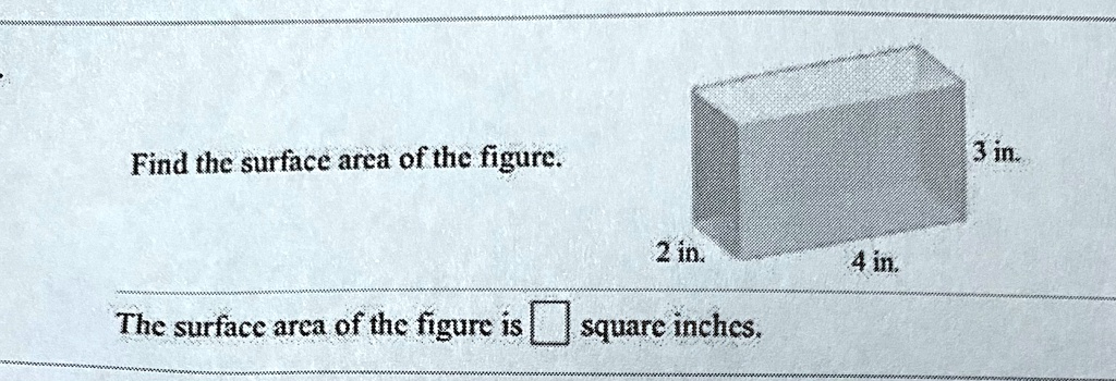 Find the surface area of the figure. 2 in. 4 in. The surface area of ...
