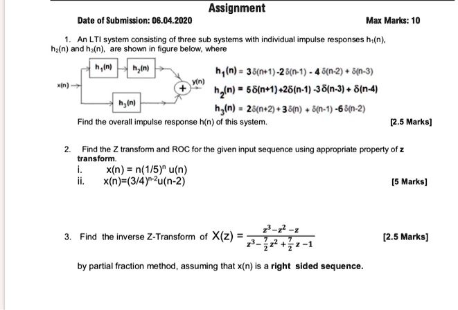 SOLVED: Find the Z-transform and ROC for the given input sequence using the appropriate property ...