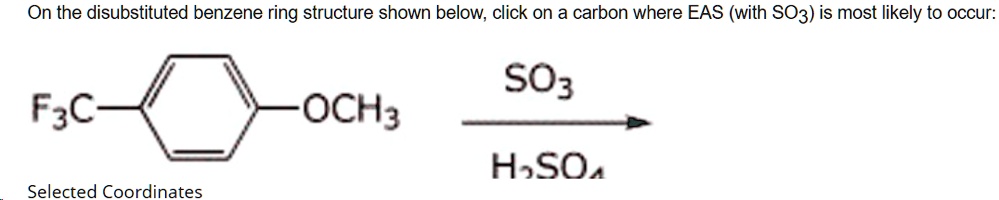 On the disubstituted benzene ring structure shown below, click on a ...