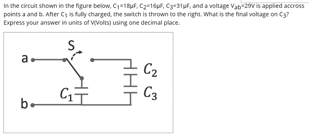 SOLVED:In the circuit shown in the figure below, C1=184F, C2-16pF, C3 ...
