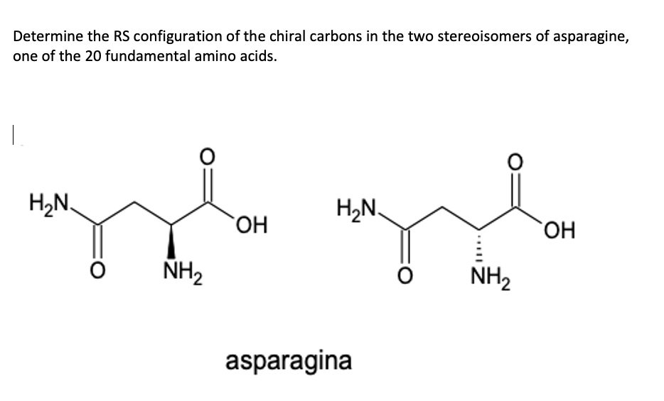 determine the rs configuration of the chiral carbons in the two ...