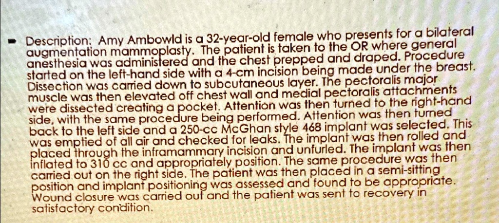 description amy ambowld is a 32 year old female who presents for a ...