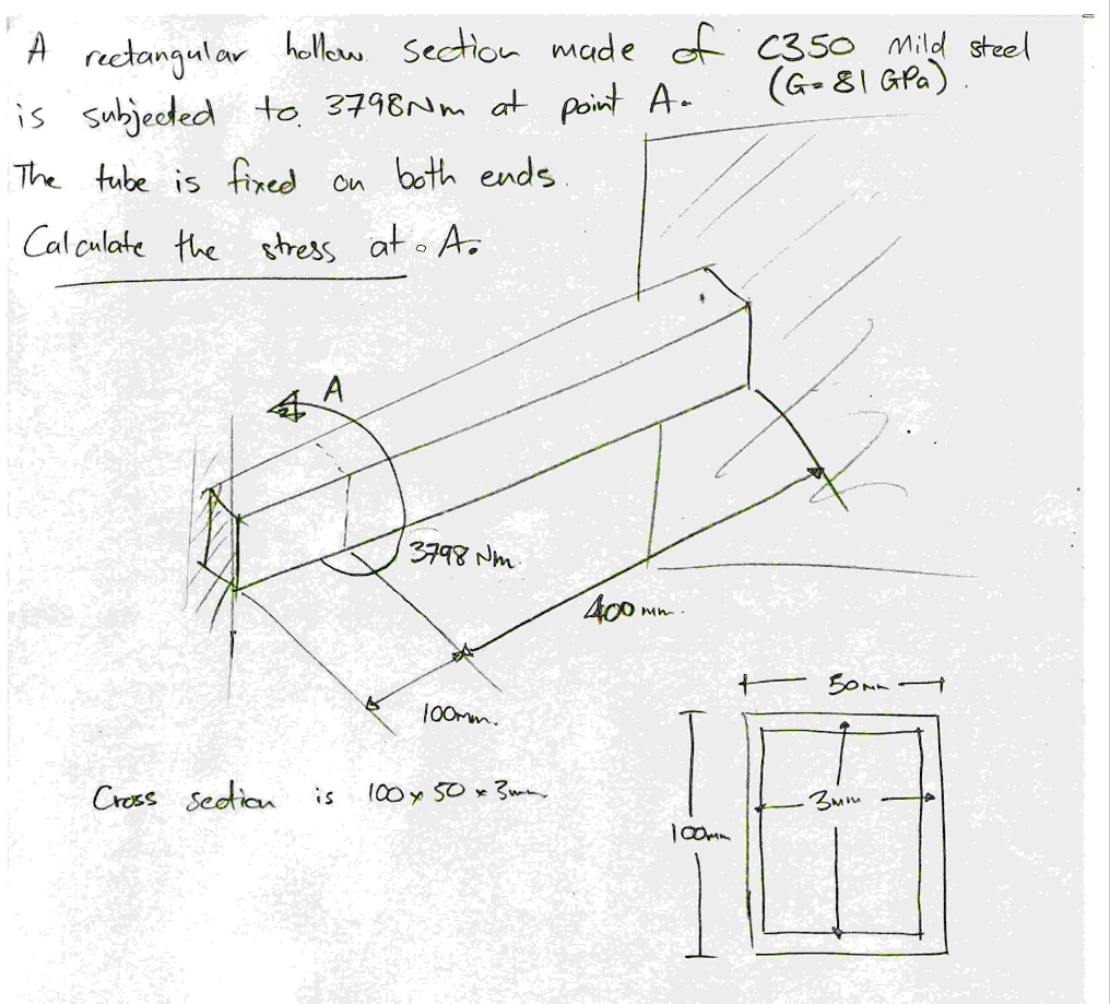 a rectangular hollow section made of c350 mild steel g 81 gpa is ...