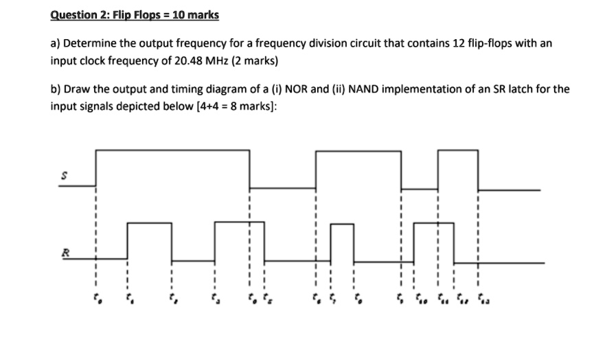 SOLVED: Question 2: Flip Flops (10 marks) a) Determine the output frequency for a frequency ...
