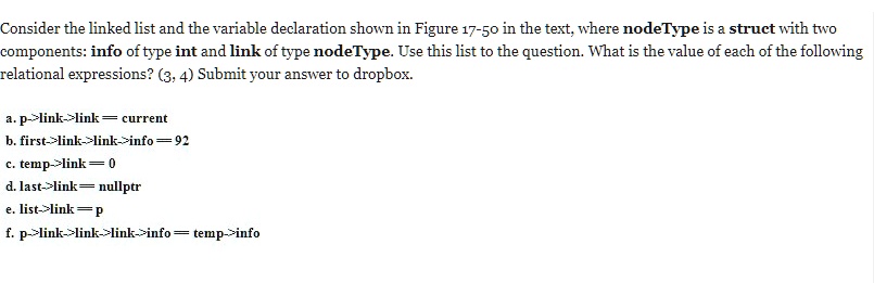 Consider The Linked List And The Variable Declaration Shown In Figure 17 5o In The Text Where