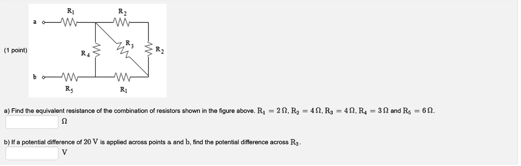 SOLVED: Find the equivalent resistance of the combination of resistors ...