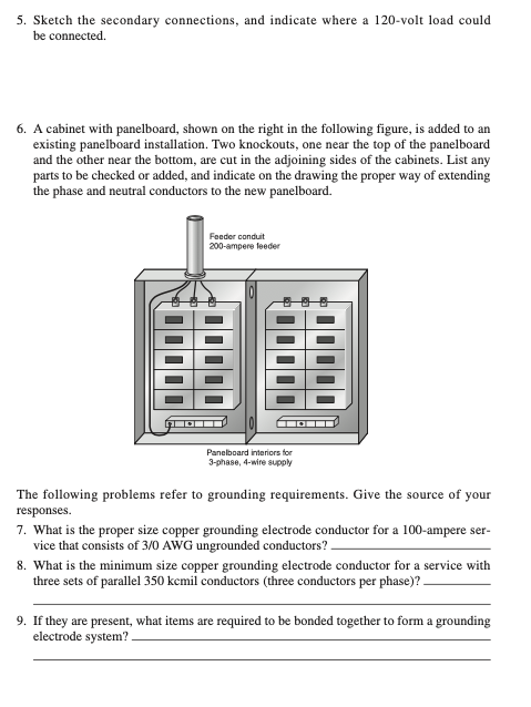 5 sketch the secondary connections and indicate where a 120 volt load ...