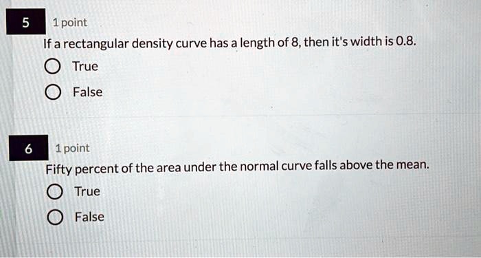 SOLVED: If a rectangular density curve has a length of 8, then its ...