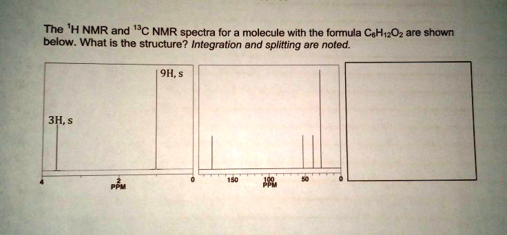 The ^1H NMR and ^13C NMR spectra for a molecule with the formula C6H12O2 are shown below. What ...