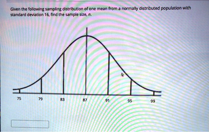given the following sampling distribution of one mean from normally distributed population with ...