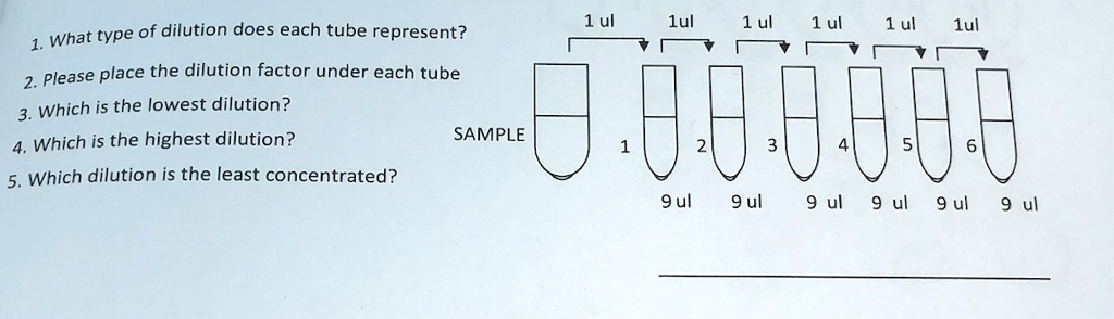 SOLVED: What type of dilution does each tube represent? Please place ...