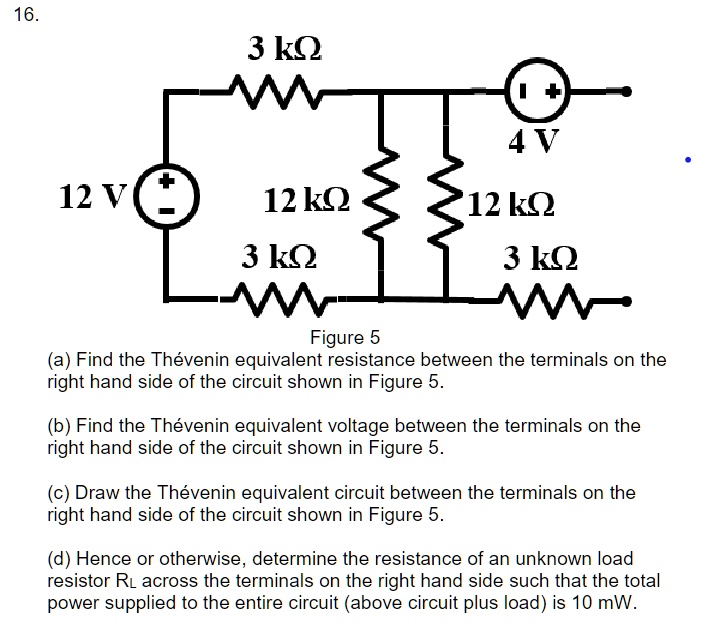 SOLVED: Figure 5 (a) Find the Thévenin equivalent resistance between the terminals on the right ...