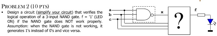 SOLVED: PROBLEM 2 (1 OPTS): Design a circuit to simplify your circuit that verifies the logical ...