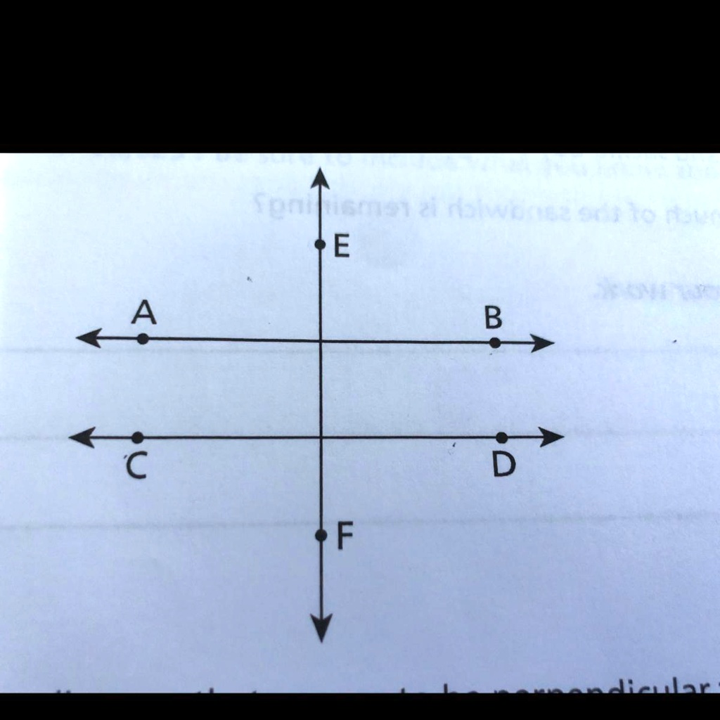 'The diagram below shows line AB, line CD, and line EF. Identify two lines on the diagram that ...