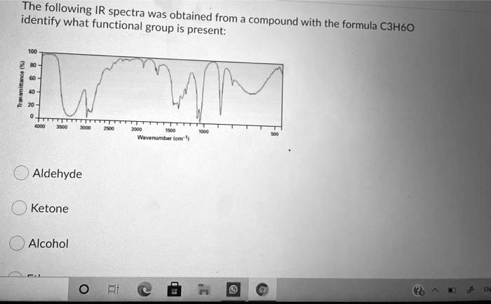 SOLVED: The following IR spectra was obtained to identify what ...