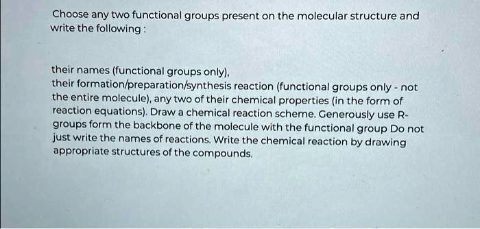 SOLVED: Carbonyl methane and cyclobenzene are the functional groups ...