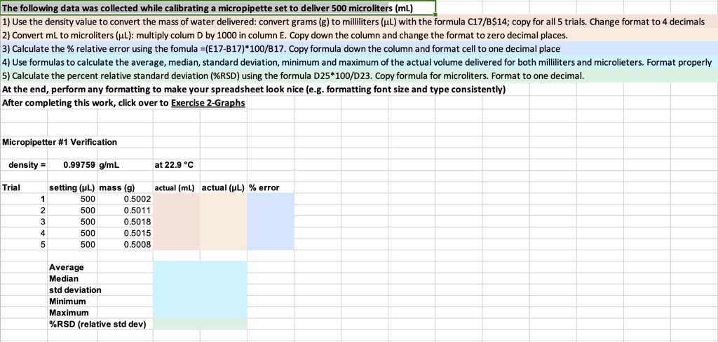 please fill in table the following data was collected while calibrating ...