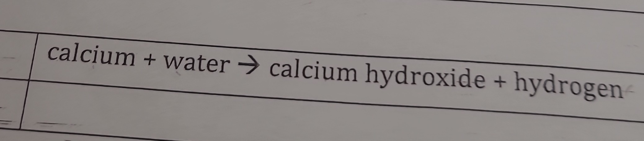 [GET ANSWER] calcium + water → calcium hydroxide + hydrogen