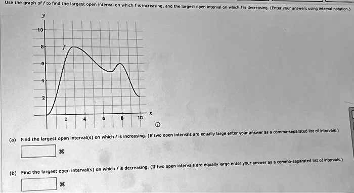 texts use the graph of f to find the largest open interval on which f ...