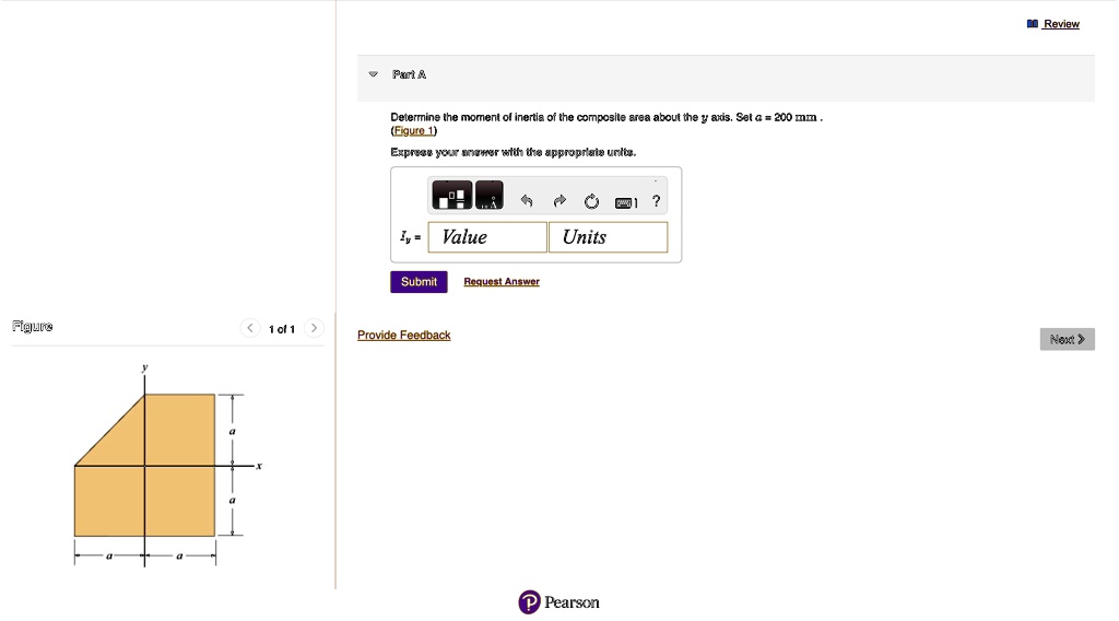 Review Part A Determine the moment of inertia of the composite area ...