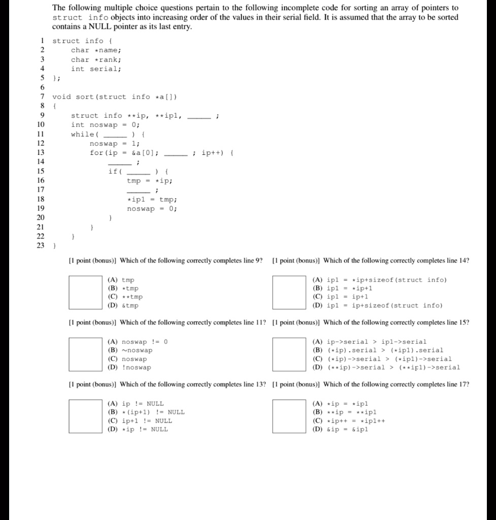 Solved The Following Multiple Choice Questions Pertain To The