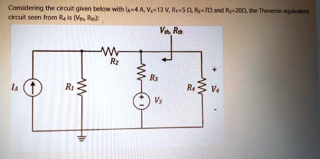 SOLVED:Considering the circuit given below with IA=4 A, Vs-13 V, R,-5 0 ...