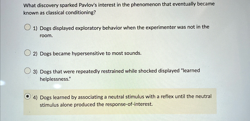 What discovery sparked Pavlov's interest in the phenomenon that ...