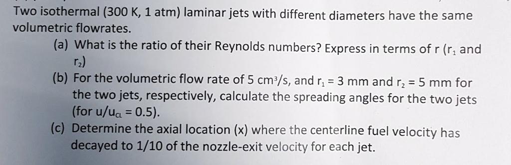 Two isothermal (300 K, 1 atm) laminar jets with different...