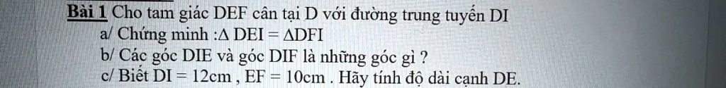 Solved Bà I Toán Chá©ng Minh Tam Giác Def Cân Tại D Vá›i đưá