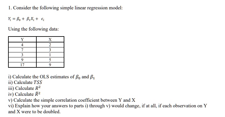 SOLVED: 1. Consider the following simple linear regression model: Y ... SOLVED: 1. Consider the following simple linear regression model: Y ...
