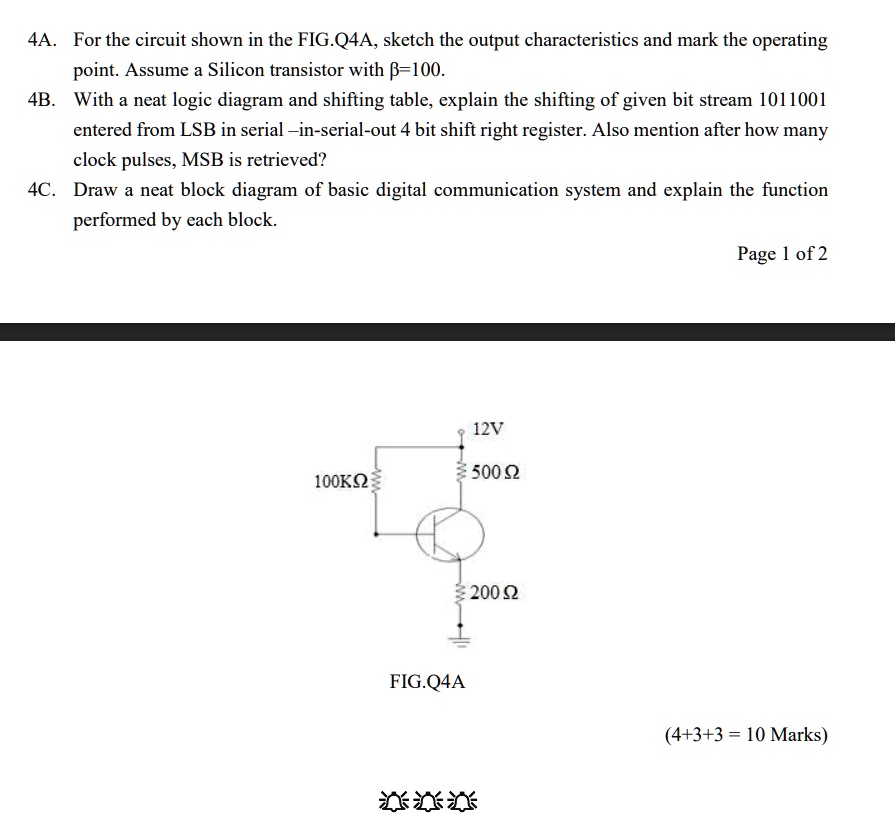 SOLVED: 4A. For the circuit shown in the FIG.Q4A, sketch the output ...
