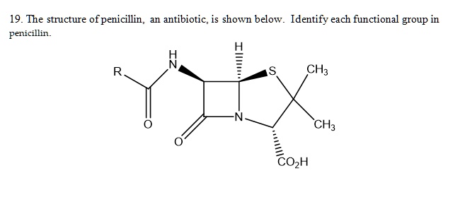19 the structure of penicillin penicillin antibiotic is shown below ...
