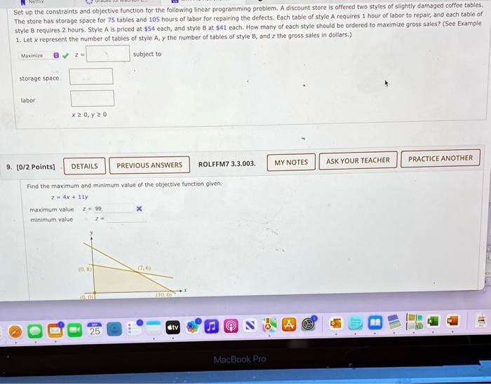 SOLVED: Set up the constraints and objective function for the following ...