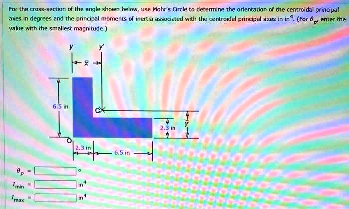 SOLVED: For the cross-section of the angle shown below, use Mohr's Circle to determine the ...