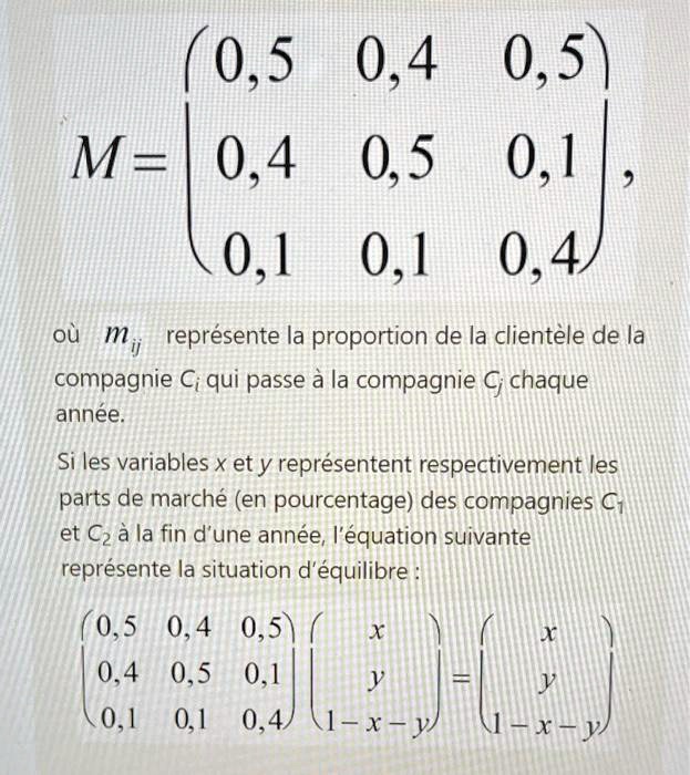 SOLVED: sorry it's in french the picture. a) Write the linear equations ...