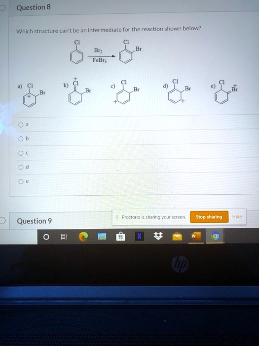 SOLVED: Which structure can't be an intermediate for the reaction shown ...