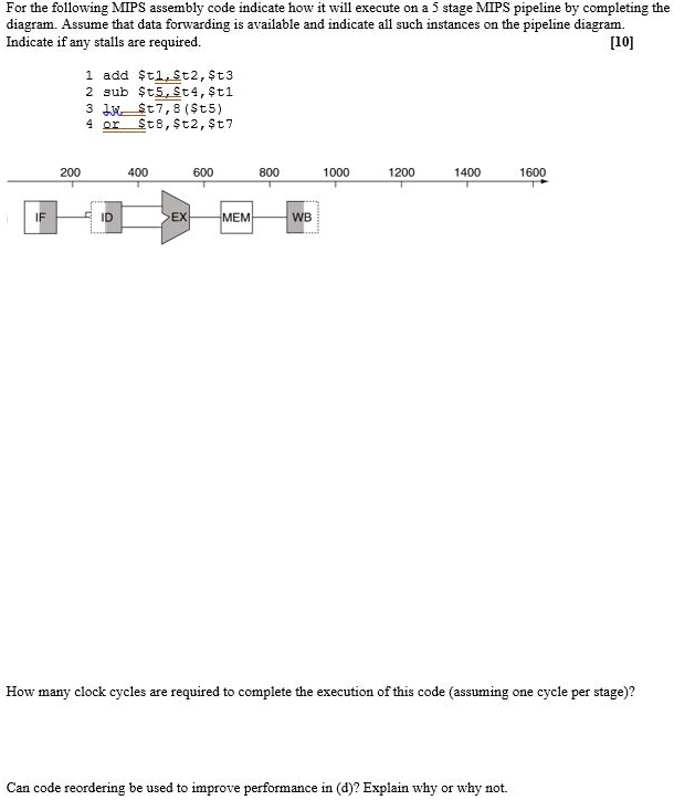 SOLVED: For the following MIPS assembly code, indicate how it will ... SOLVED: For the following MIPS assembly code, indicate how it will ...