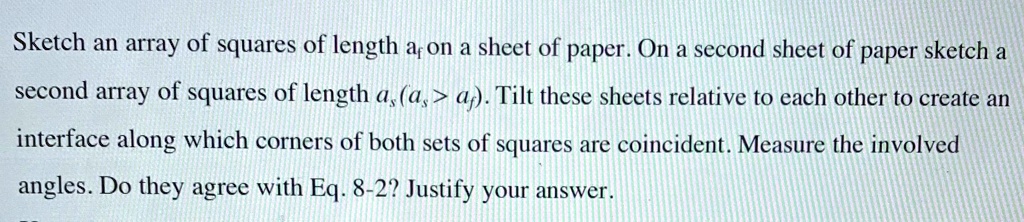 Sketch an array of squares of length af on a sheet of paper. On a ...
