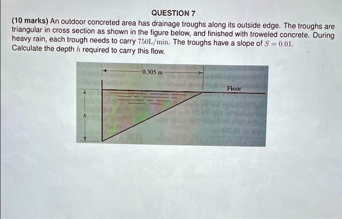 SOLVED: An outdoor concrete area has drainage troughs along its outside ...