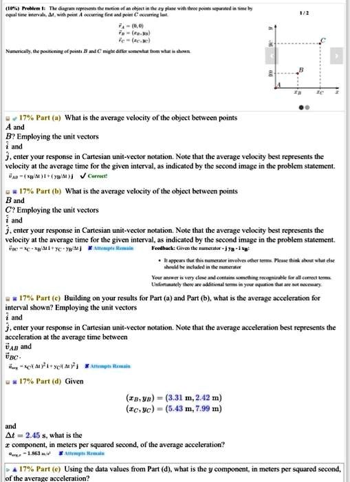 SOLVED: Texts: Problem 1: The diagram represents the motion of an object in the xy plane over a ...